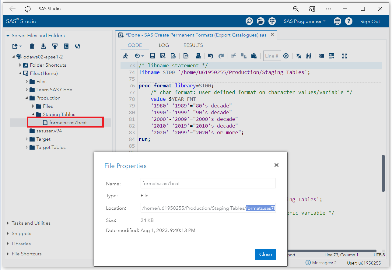 Sas Create Permanent Format Export Catalogues Learn Sas Code